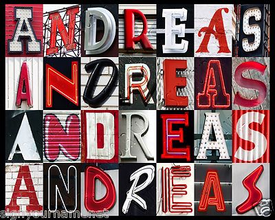 ANDREAS Name Poster - personalized - photos of sign letters | eBay