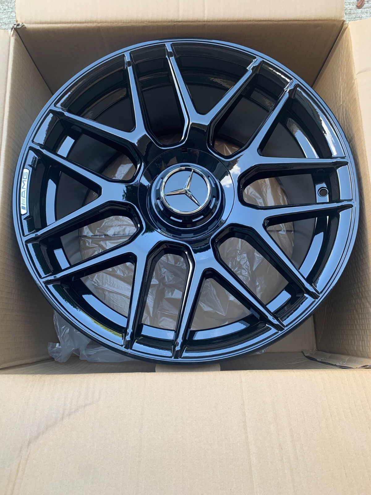 19" STAGGERED GLOSS Black AMG Rims Wheel Mercedes Benz C300 E350 S550 ...