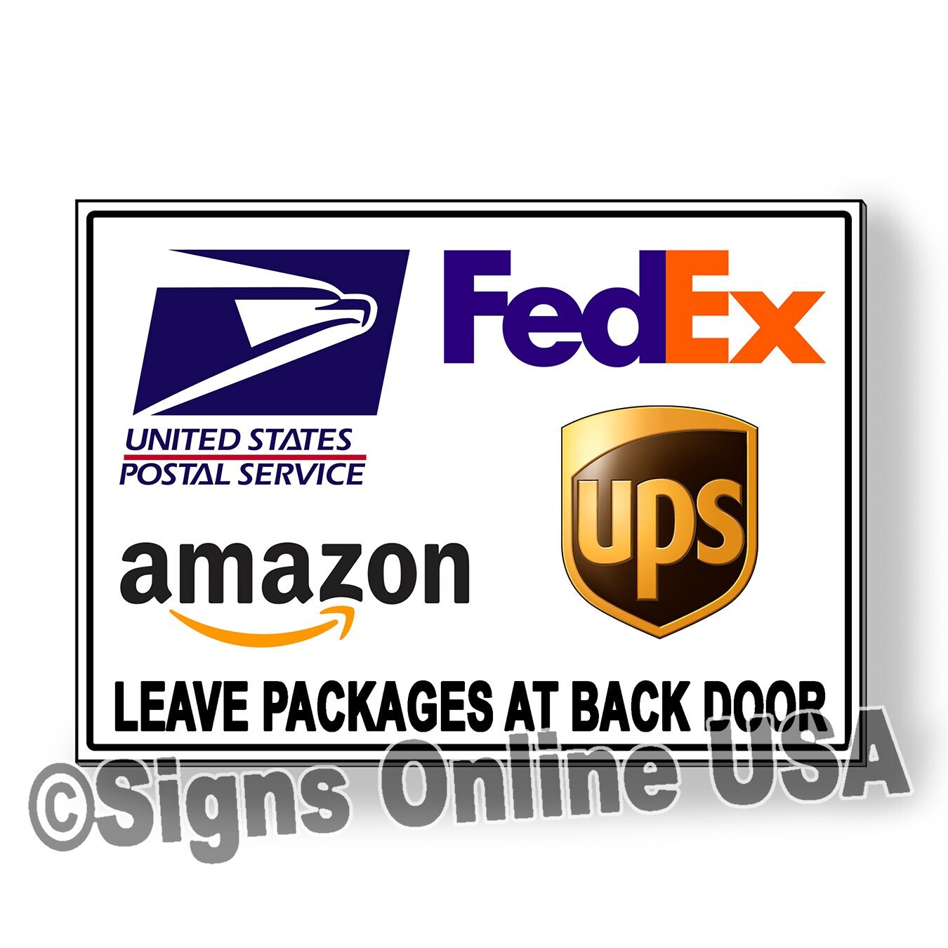 Delivery Instructions Please Deliver Packages To Back Door Sign / Decal ...