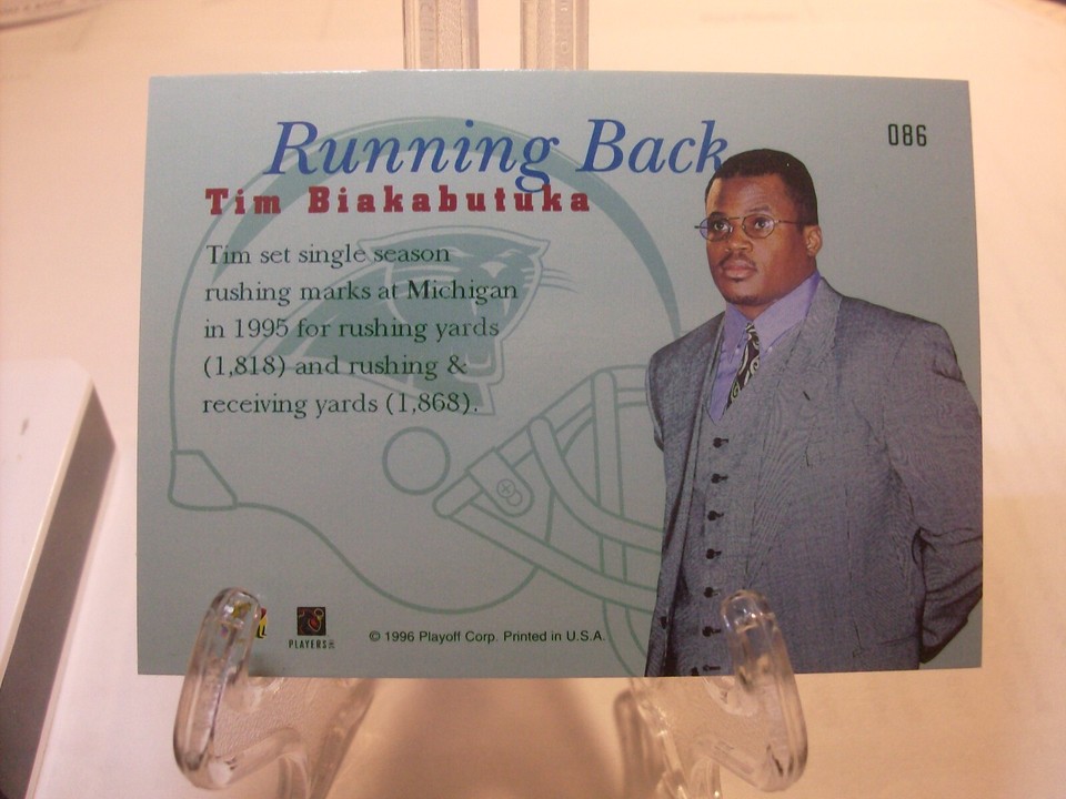 1996 Playoff Prime #086 - Tim Biakabutuka RC, DP - Carolina Panthers 96 ...