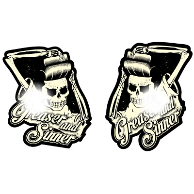 Set Greaser and Sinner 15cm Aufkleber Sticker Bobber Motorrad ...