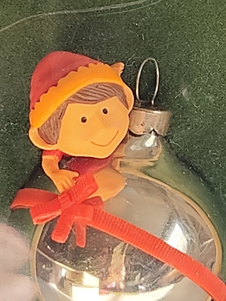 1981 Peeking Elf Silver Ball Vintage Hallmark Keepsake Ornament Red ...