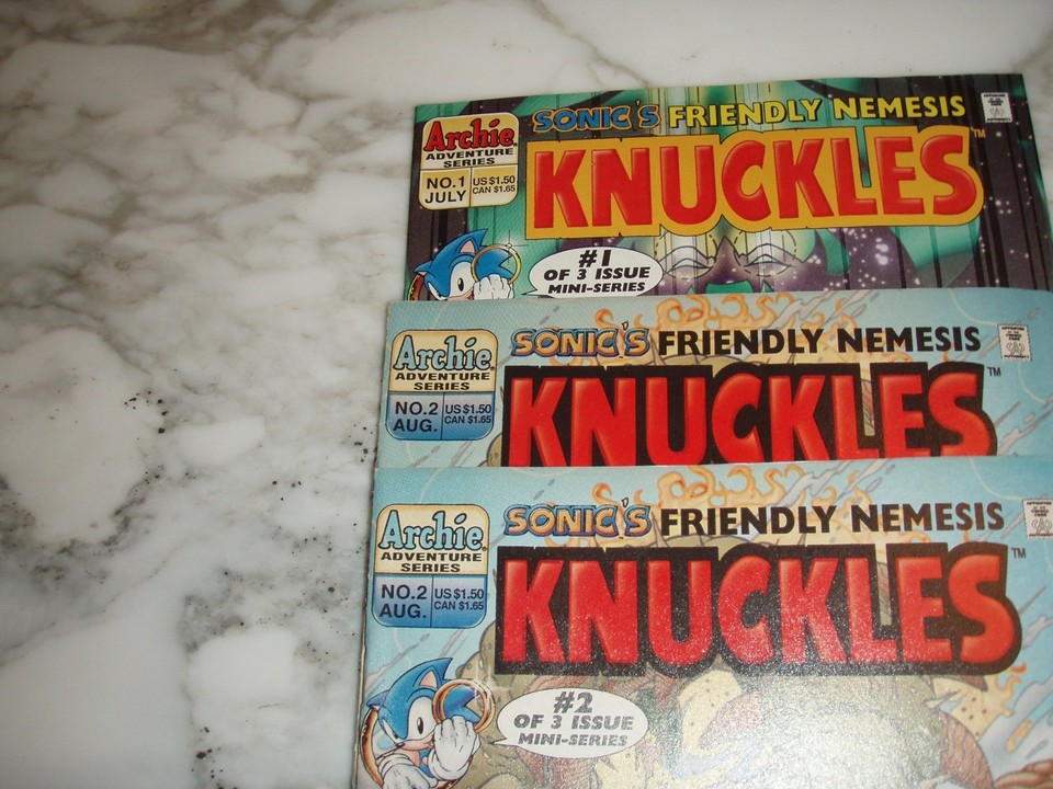 July #1 Aug #2 1996 Archie Comics KNUCKLES sonic's friendly nemesis ...