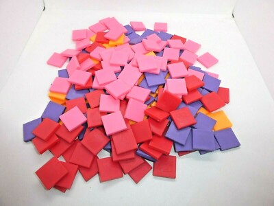 CRAFTING PLASTIC BLANK COLOR PLASTIC TILES 210 IN TOTAL-- MIXED COLOR ...