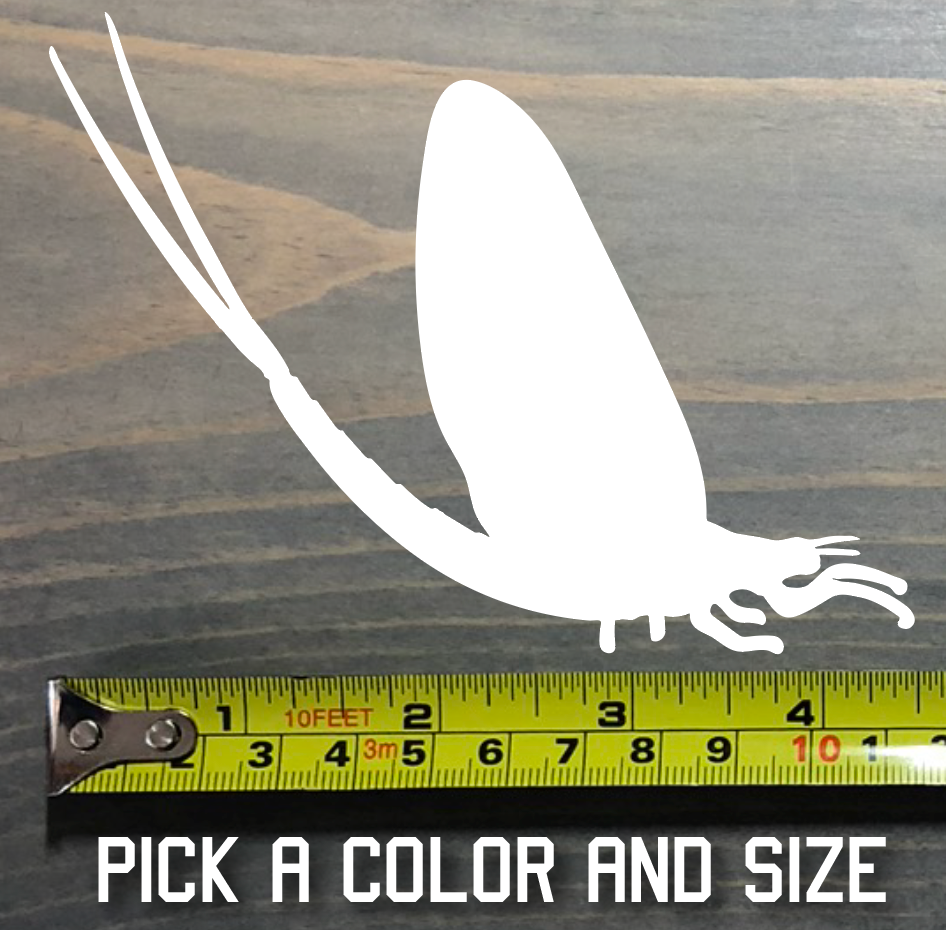 Fly Fishing Decal Sticker Mayfly BWO Rainbow Trout Brown Dry Hatch ...