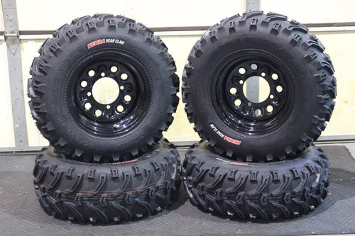 KAWASAKI MULE 4010 25" KENDA BEAR CLAW ATV TIRE QB BLACK ATV WHEEL KIT ...
