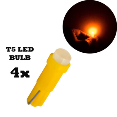 4Pcs T5 286 12V LED Bulbs Light COB Dashboard Switch Cluster Warning ...