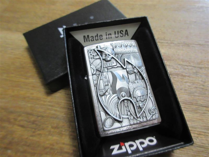 Original Zippo Emblem Lighter R.I.P. Skull Flame Lighter Sturm Lighter ...
