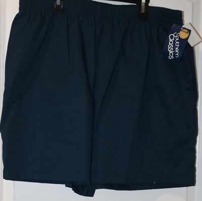 Shorts Southern Classics Sze 24W 38 Navy Blue Cotton Elastic Waist Pull ...