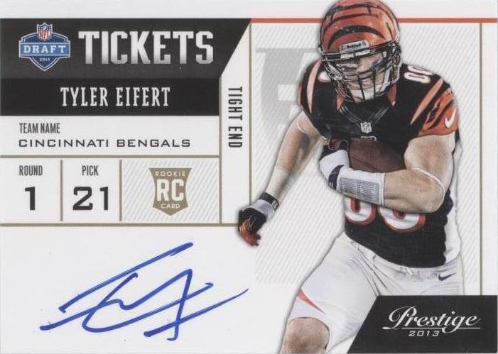 2013 Panini Prestige - Nfl Draft Tickets Tyler Eifert #5 Signatures (AU ...