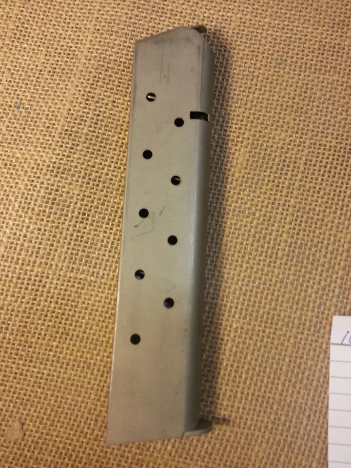 Unknown MFG Colt 45ACP 1911 Model Stainless Pistol Magazine Extended 10 ...