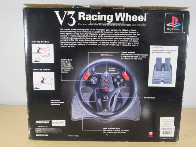 V3 InterAct Steering Racing Wheel & Pedals Sv-1118 for Sony PlayStation ...
