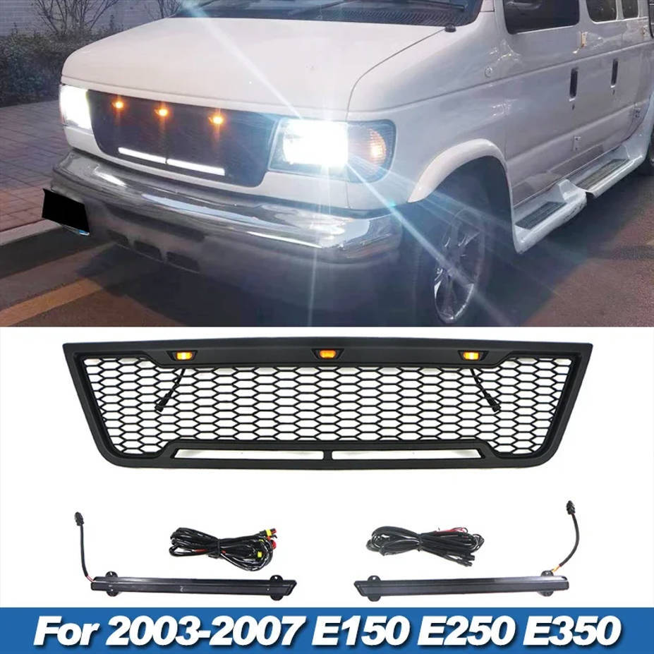 With LED Lights Front Bumper Air Grille Fits For E150 E250 E350 E450 2003-2007 | eBay