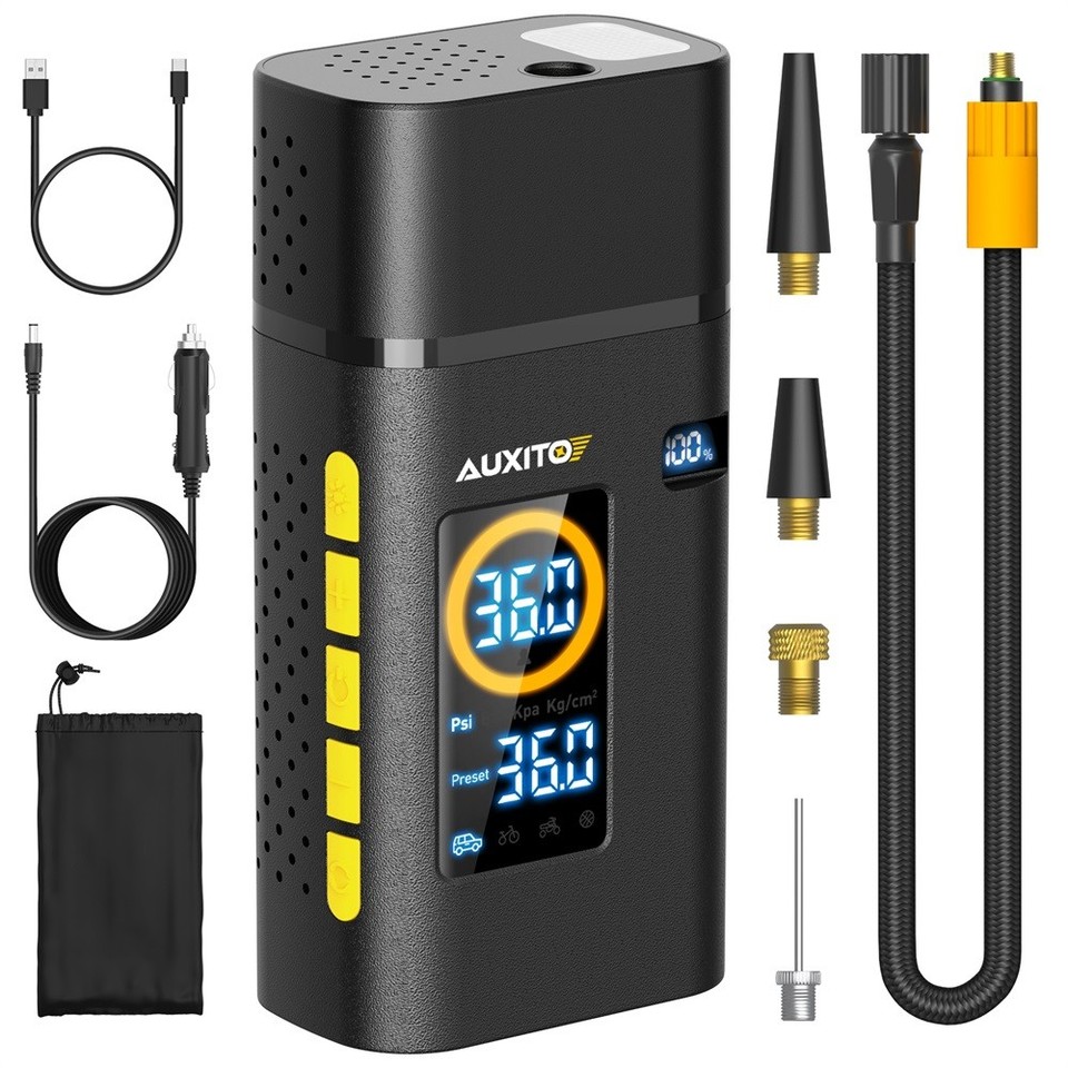 AUXITO Tire Inflator Portable Air Compressor - Cordless Air Pump for ...