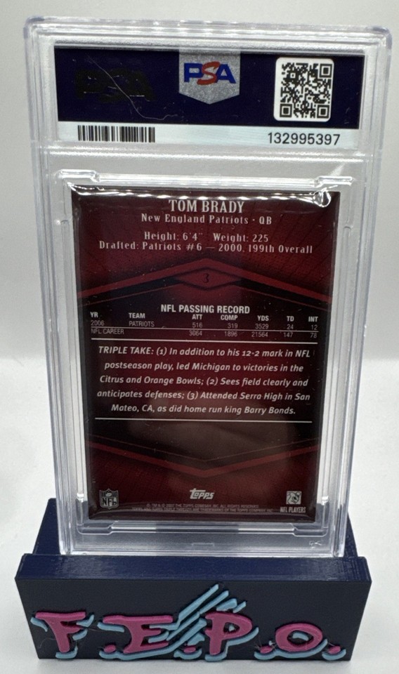 2007 Topps Triple Threads New England Patriots Tom Brady 885/1449 PSA 6 ...
