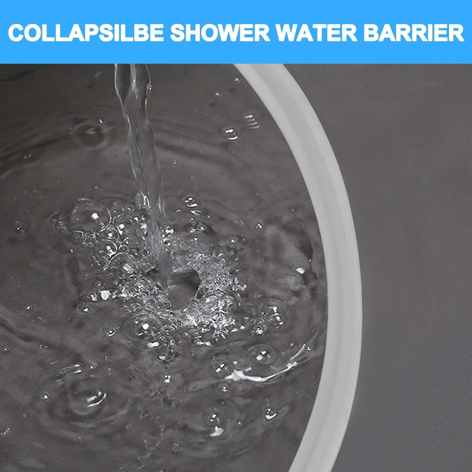 67 Inch Collapsible Shower Threshold Water Dam, Silicone Shower Water ...