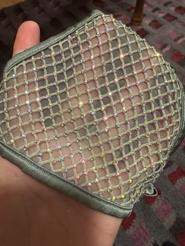 Fleur Du Mal Rhinestone Fishnet Set GREEN Medium Bra, Small Thong. NEW ...