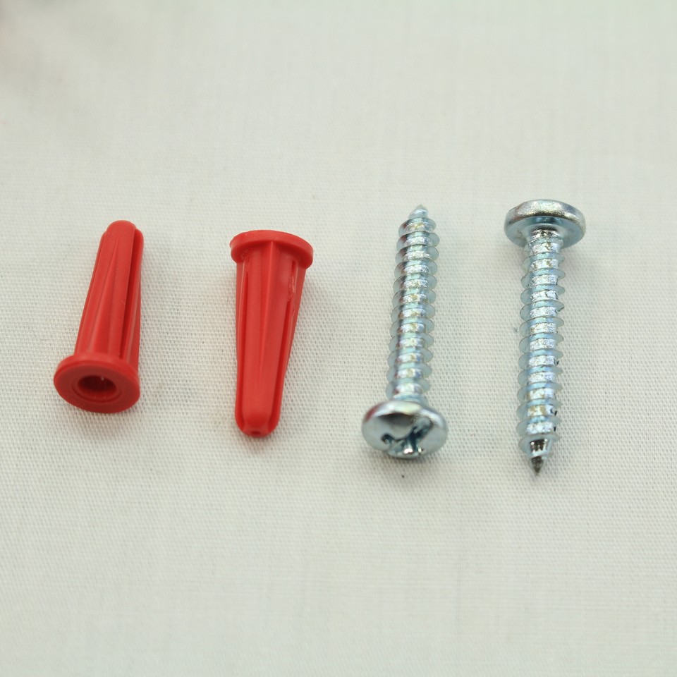 100PK Metallics 3/16" Light Duty Red Anchor Kit w/ Pan Head Combo Screw ...