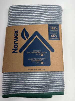 Norwex Multi-Purpose Bamboo Microfiber Cloth Graphite W/ Green Trim NEW ...