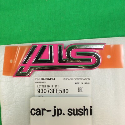 Subaru Genuine IMPREZA WRX STI Letter mark Rear Emblem Budge Pink ...