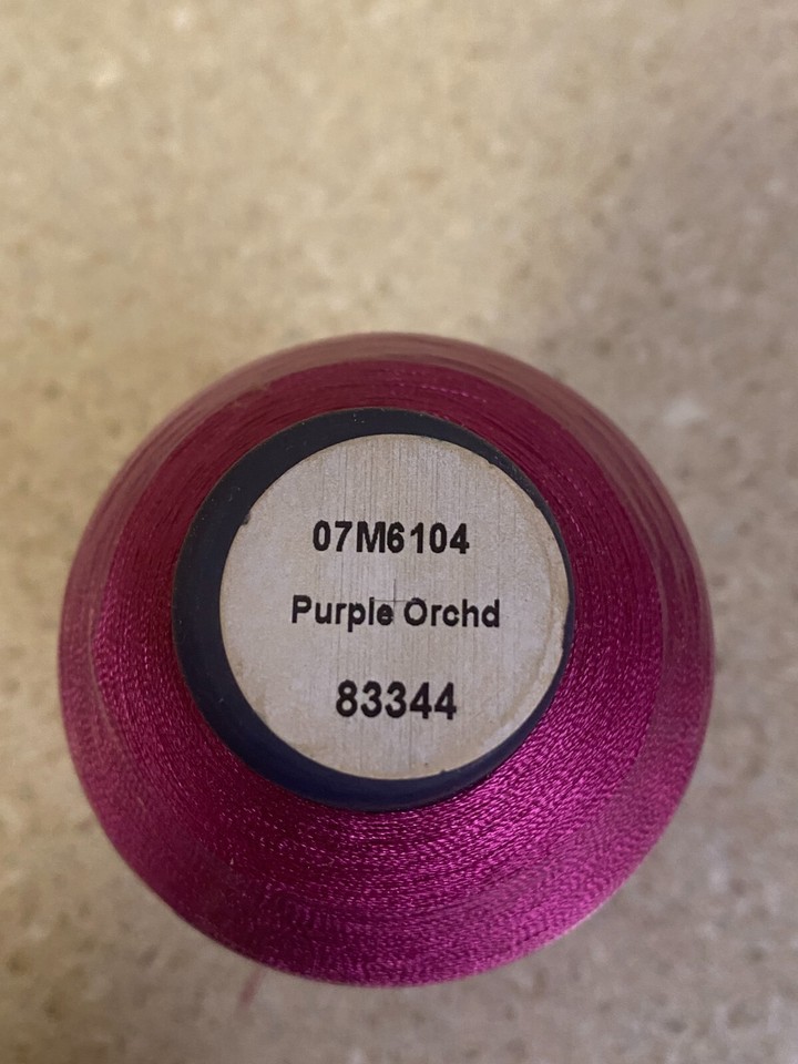EMBROIDERY THREAD - HUGE 5000M (5500 YARD) CONES - PURPLE ORCHID 83344 ...