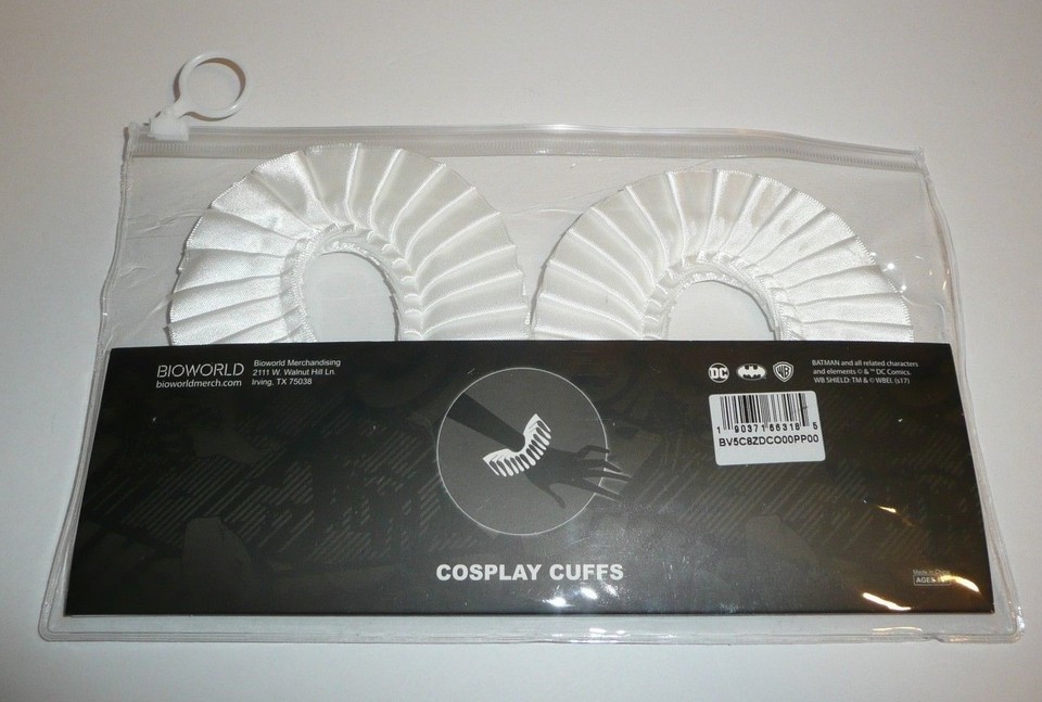 Harley Quinn White Ruffled Jester Cosplay Cuffs Set Costume Accessory ...