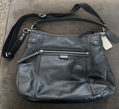 COACH Black Leather Shoulder Bag (F23937) | eBay