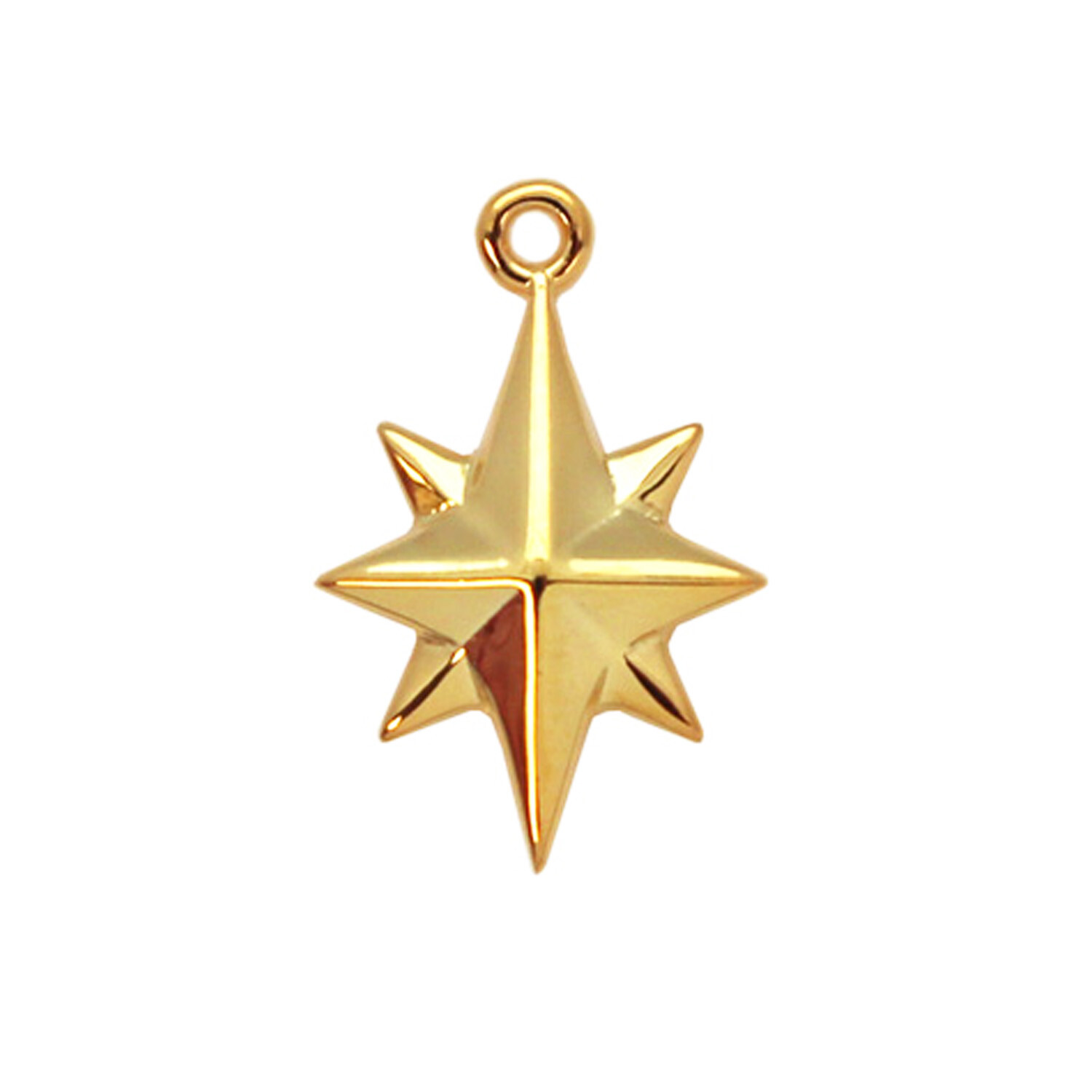 22K Gold plated 925 Sterling Silver Northstar Charm-Vermeil Northern ...