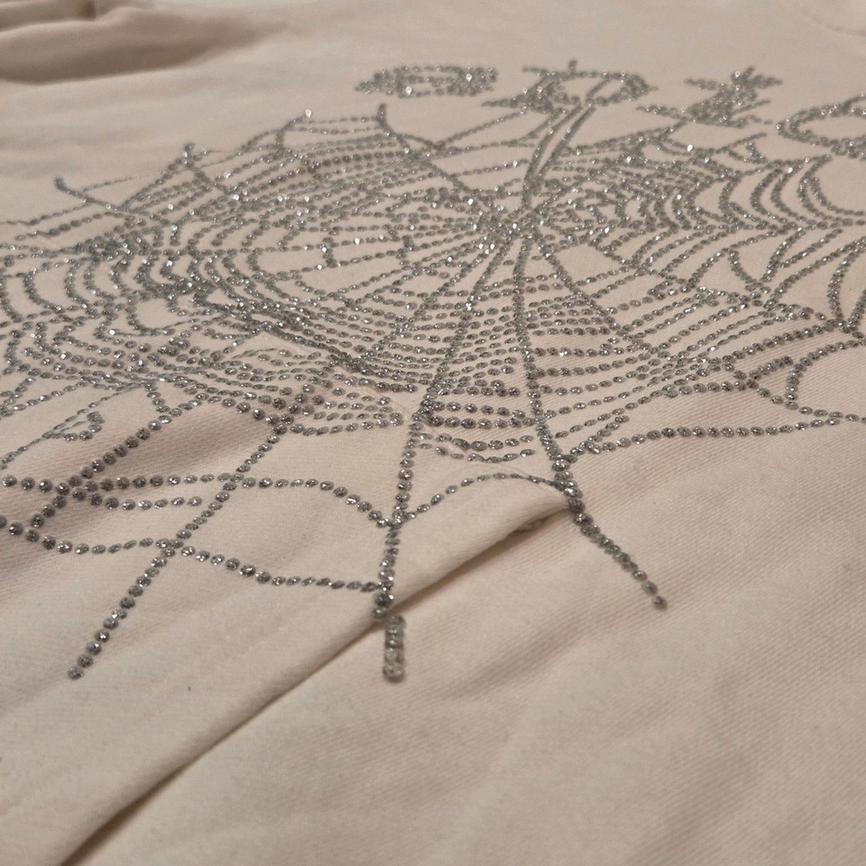 Sp5der OG Rhinestone Logo Hoodie White Men's Medium Young Thug READ ...