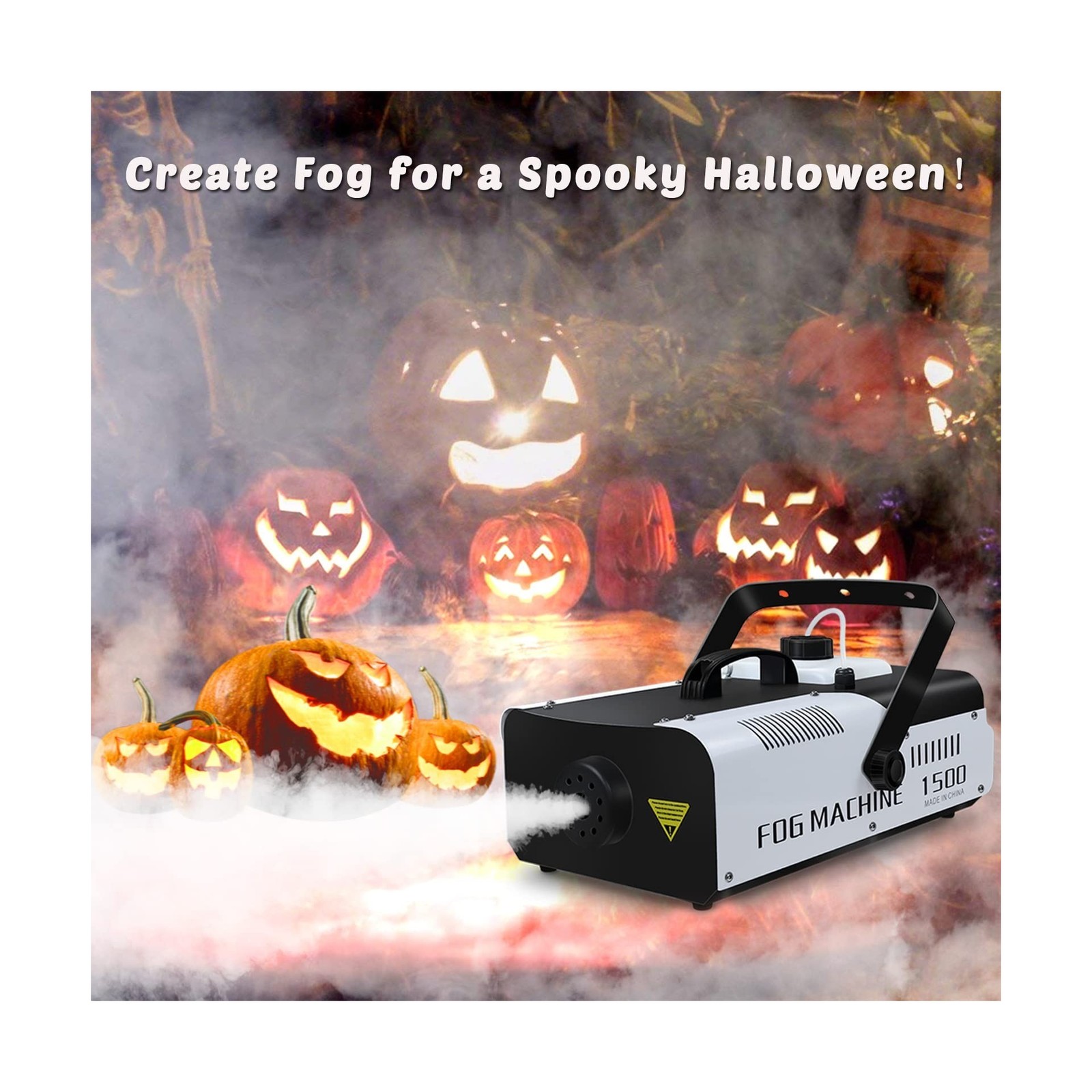 Fog Machine 1500 Watt and 16000 CFM Fog with with 2 Sets of Controllers ...