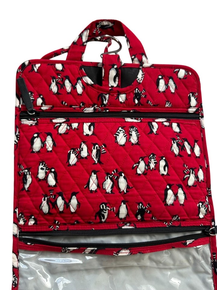 VERA BRADLEY Red Playful Penguins Hanging Cosmetic Makeup Organizer | eBay