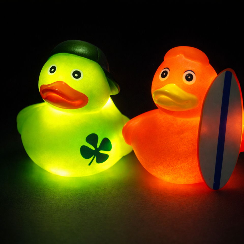 Light-Up LED Designer Rubber Ducks -Party Favors!- 100pcs-15+ designs ...