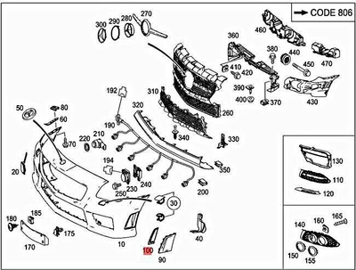 Genuine MERCEDES R172 W172 Cabrio Left Cover bumper area 1728852223 | eBay