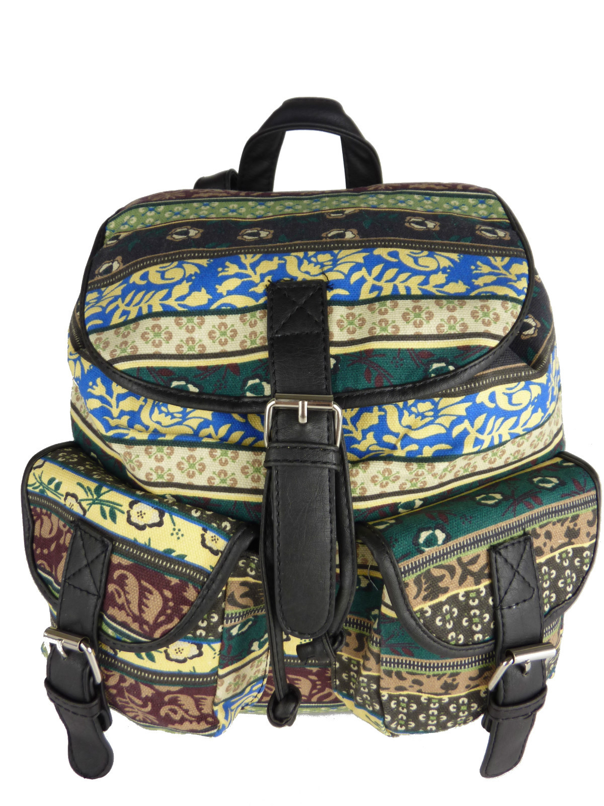 Damen Rucksack Stoffrucksack Canvas Retro Vintage backpack bunt Ethno ...