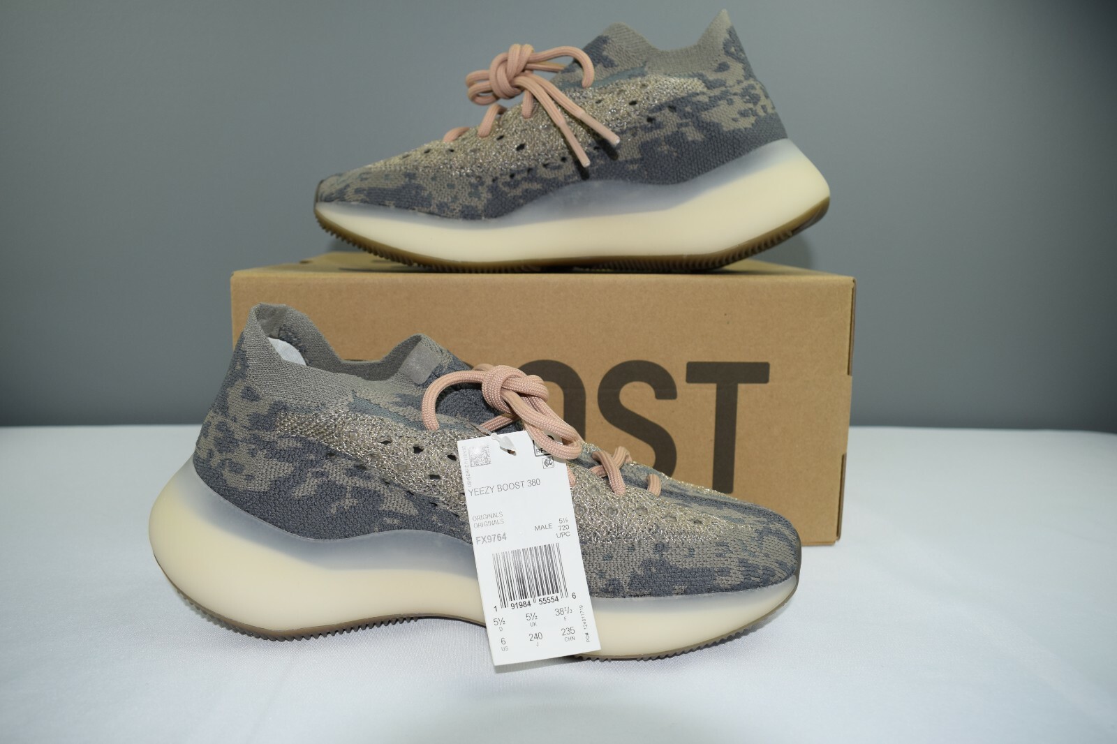 Adidas Yeezy Boost 380 Mist Non-Reflective FX9764 Men's Sz 6, Women's 7 ...