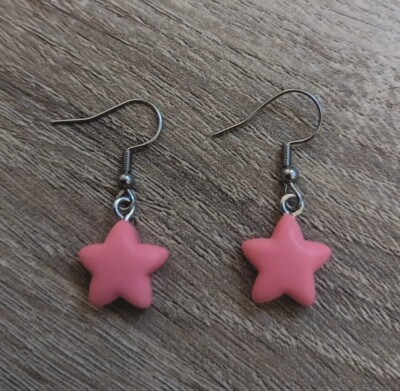 Pink Star Earrings Stainless Steel Handmade Fashion Jewellery | eBay ...