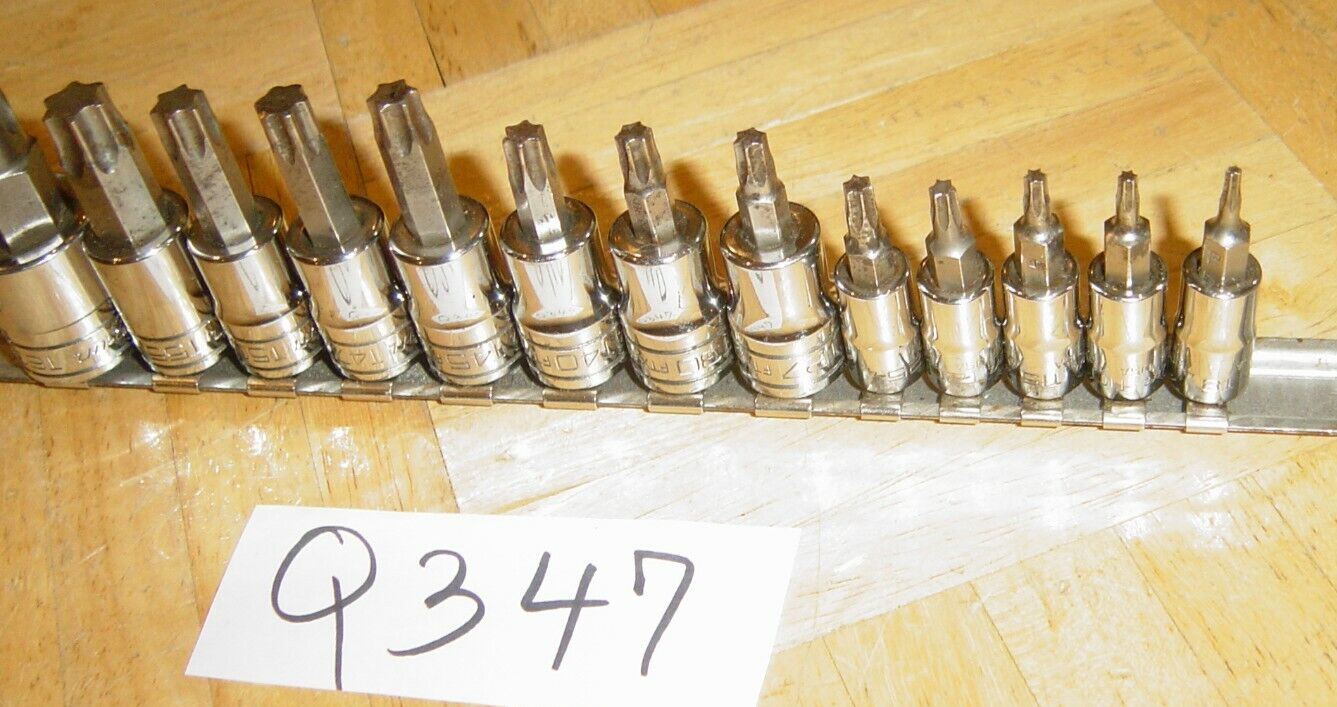 SNAP-ON TOOLS 13 PIECE COMBO DRIVE TORX SOCKET DRIVER SET 212EFTXY ...