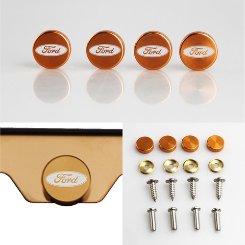 Laser Etched 4 Rose Gold Aluminum Ford License Plate Frame Fastener ...