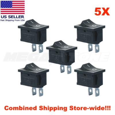 5PCS SPST Mini Rocker Switch 2-Pin ON-OFF 125VAC/10A 250VAC/6A KCD1 ...