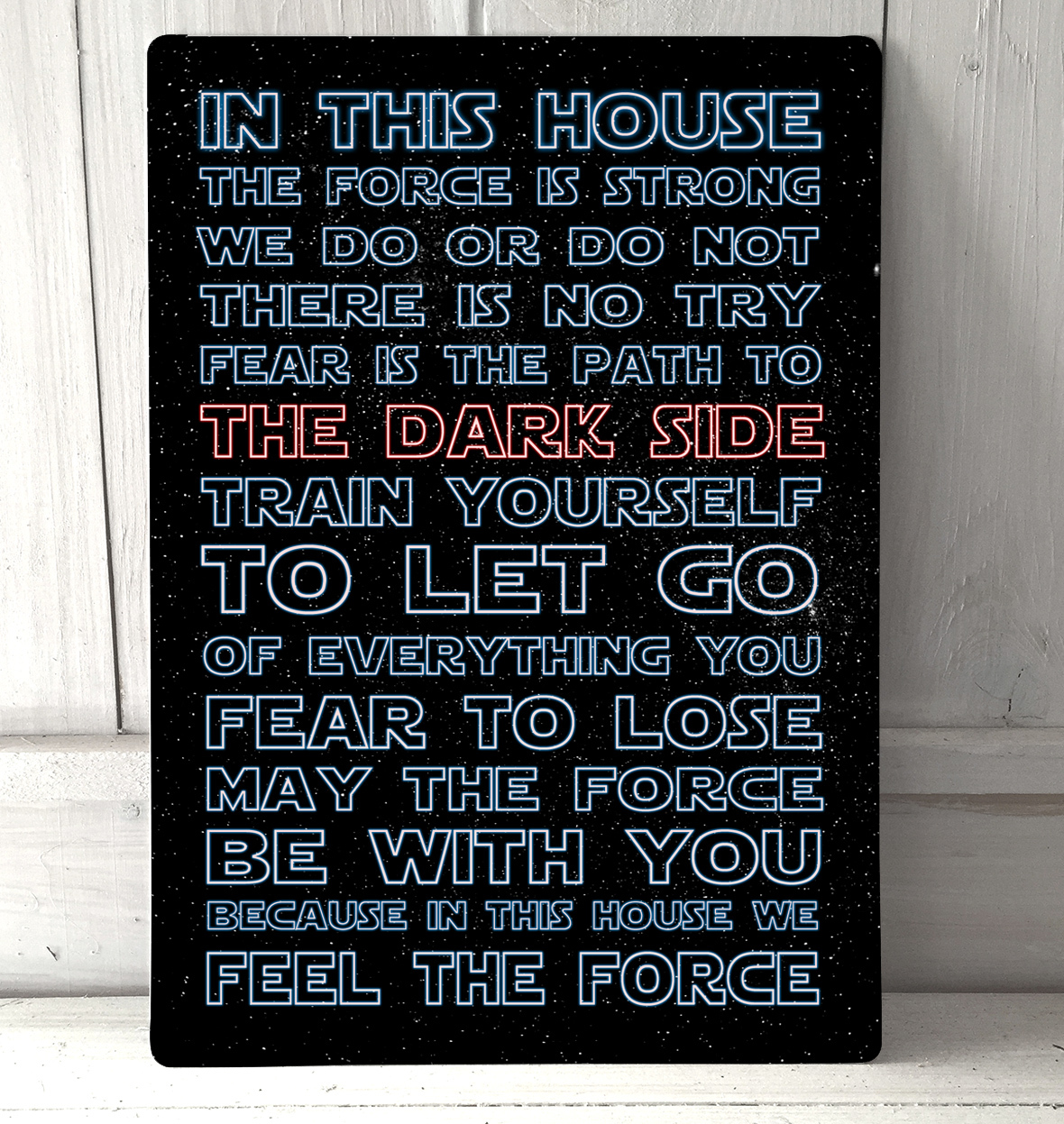 In this House we use the Force quotes sign A4 metal plaque | eBay UK