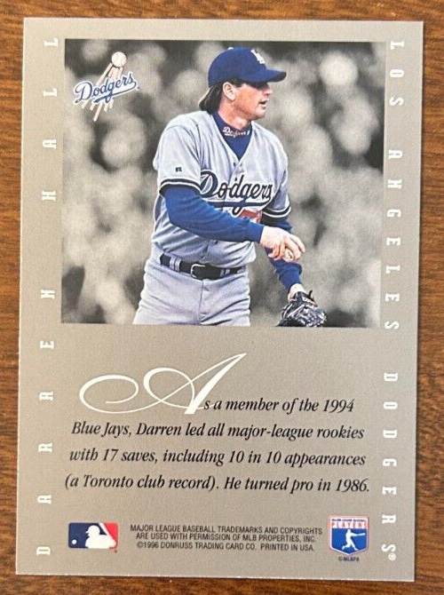 Darren Hall 1996 Donruss Signature Series Signed Auto Autograph Dodgers ...