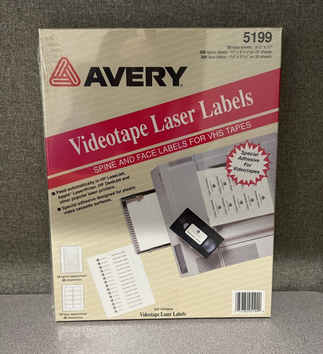 Avery Videotape Laser Labels # 5199- 8 1/2 x 11- 50 total sheets | eBay