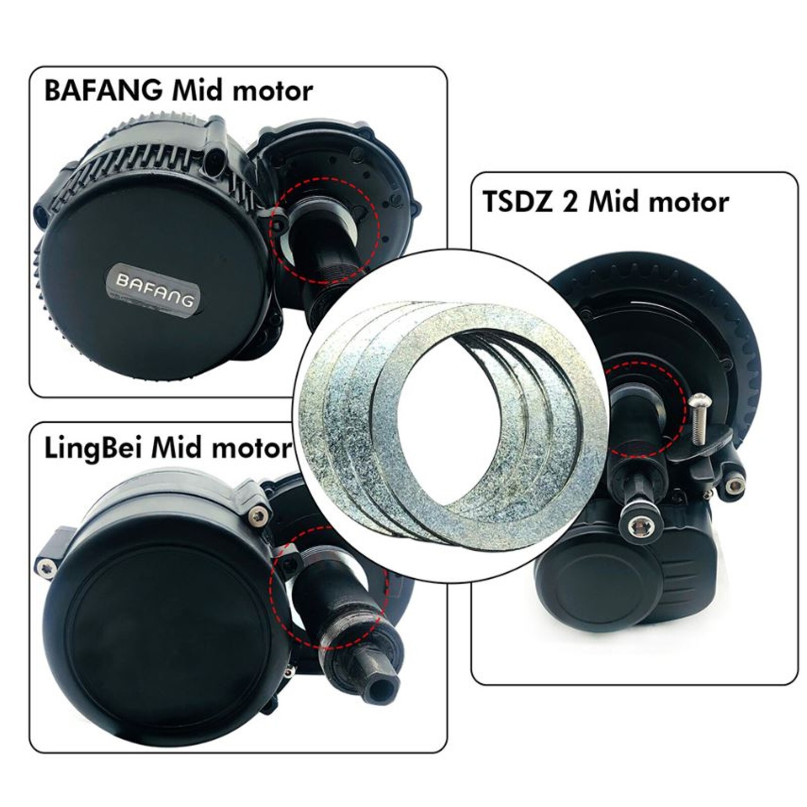 Bafang BBS01 BBS02 BBSHD Mid Drive Motor Spacers 2.4mm Durable Metal ...