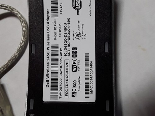 Dell Wireless 1450 USB Adapter DP/N OU7009 Rev A01 | eBay
