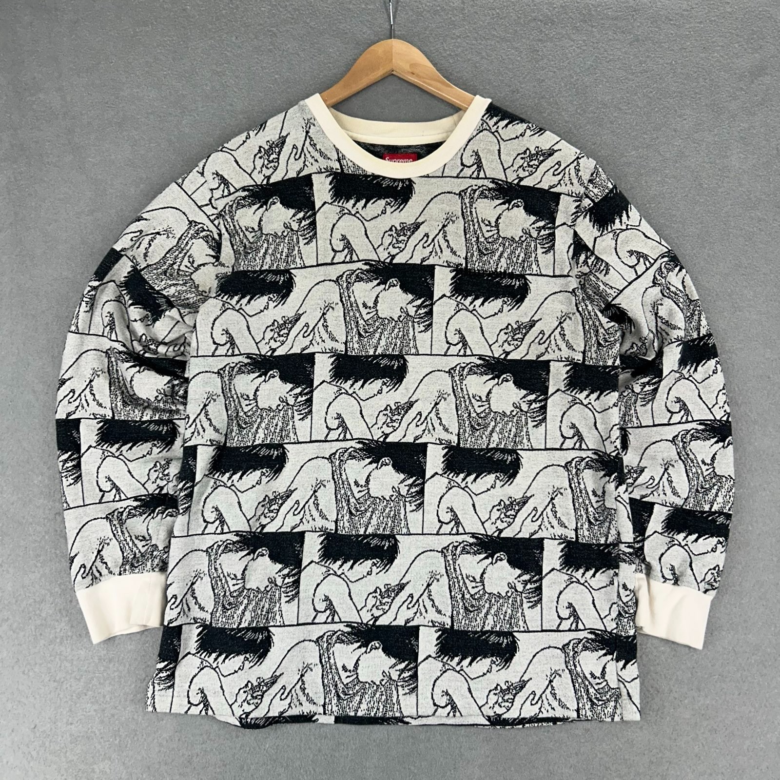 SUPREME × AKIRA Jacquard Long Sleeve Top Size: XL Ivory Men AOP Manga 2017