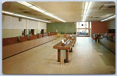 Postcard AK Anchorage Alaska First National Bank Of Anchorage Interior ...