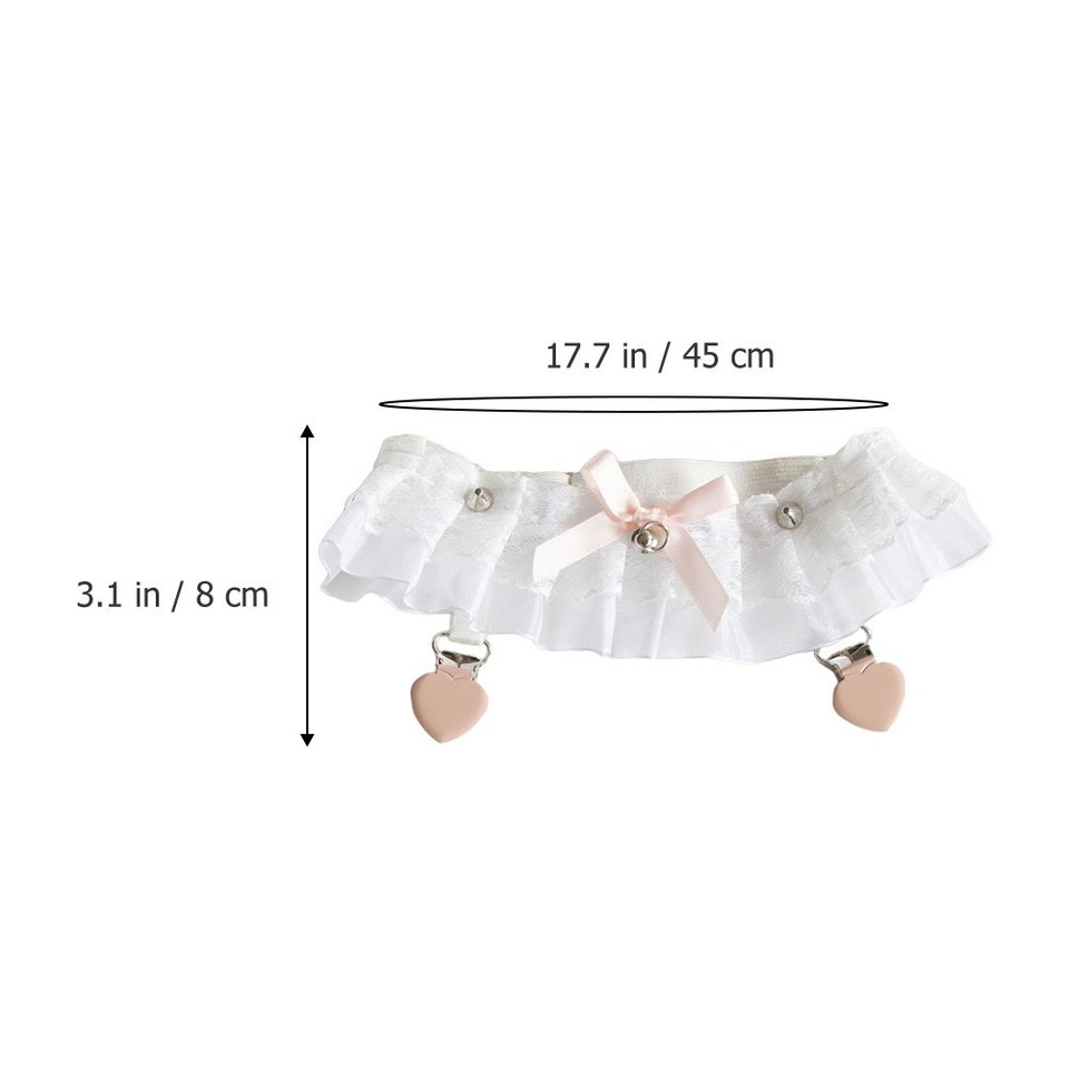 1 Pair Heart Shaped Clips Leg Rings Lolita Garters Elastic Suspenders ...