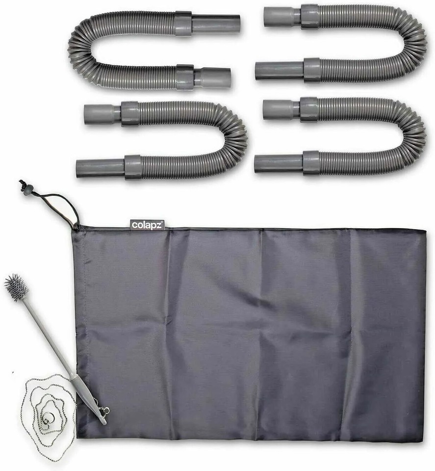 Colapz Flexi Waste Pipe Kit (4 Pipes) with Storage Bag and Cleaning ...