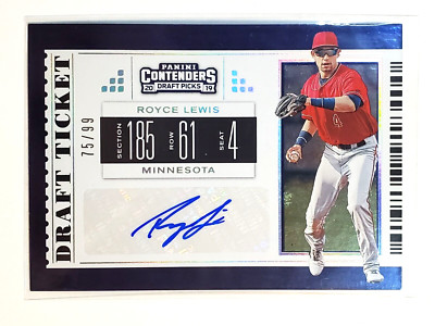 Royce Lewis 2019 Contenders Draft Picks Ticket Autograph Rookie 75/99 ...