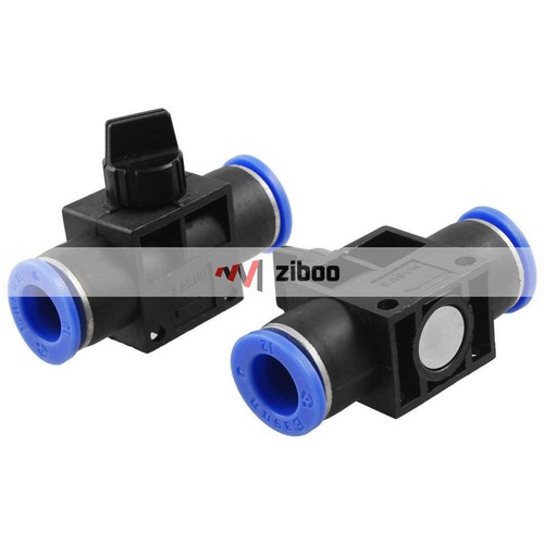 2Pcs 12mm to 12mm One Touch Fitting Pneumatic Connector Hand Valve #E4 ...